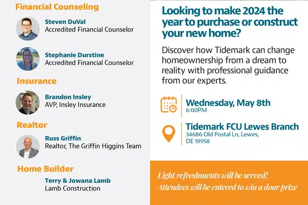 Steps to Home Ownership Seminar - Tidemark Federal Credit Union